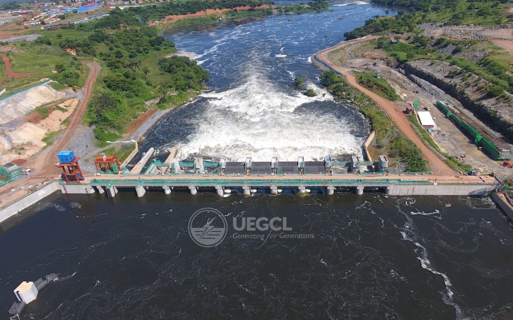 Aerial view of the dam section section at the 600MW Karuma Hydropower ...