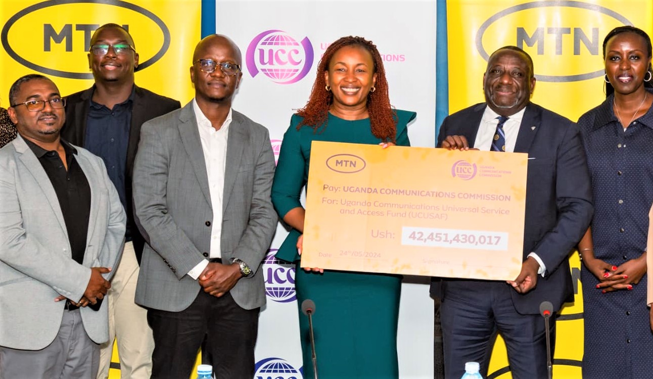 MTN Uganda CEO Sylvia Mulinge flanked by other MTN officials hands over ...